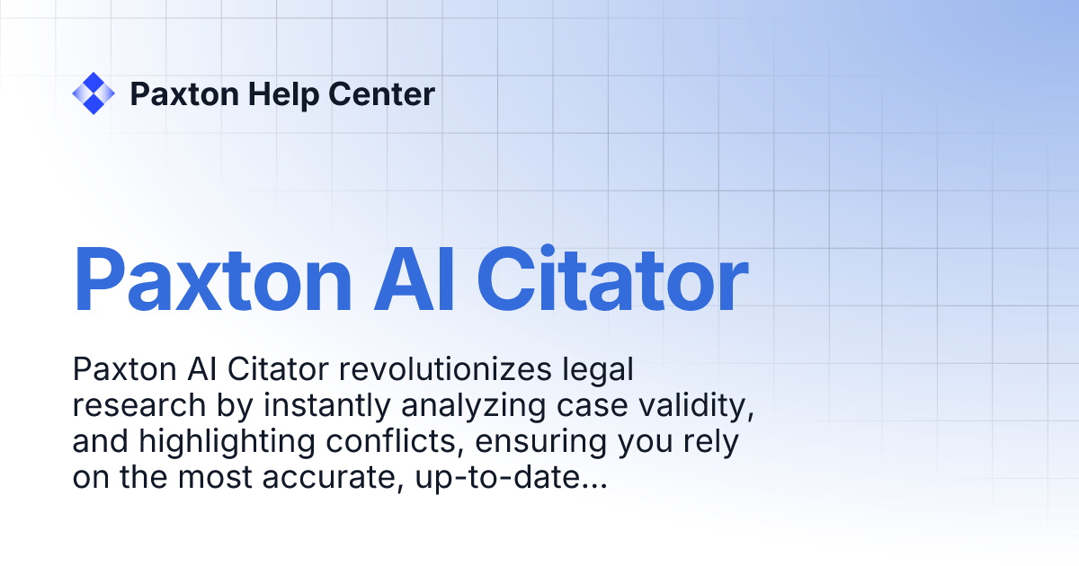 Paxton AI Citator | Paxton Help Center